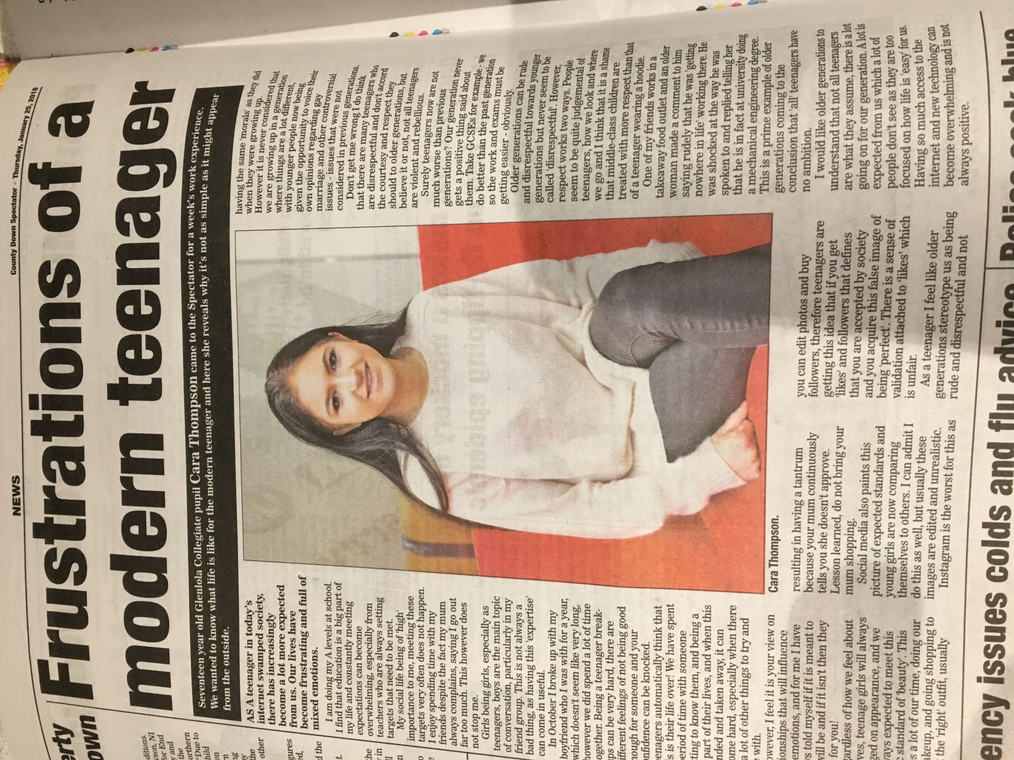 Cara Thompson photo – Glenlola Collegiate